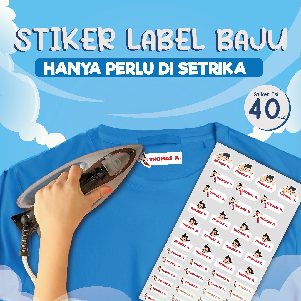 Jual Stiker Label Nama Baju Custom / Stiker Label Nama Untuk Kain ...
