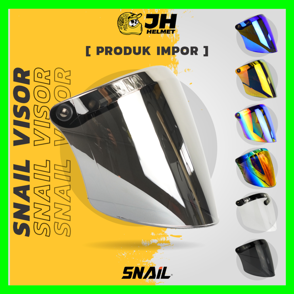Jual Kaca Visor Snail Flat F19A Retro | Kaca Bogo | Kaca Helm | Visor ...