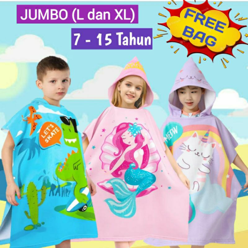 Jual HANDUK PONCO JUMBO ANAK USIA 6, 7, 8, 9, 10, 11, 12, 13 TAHUN ...