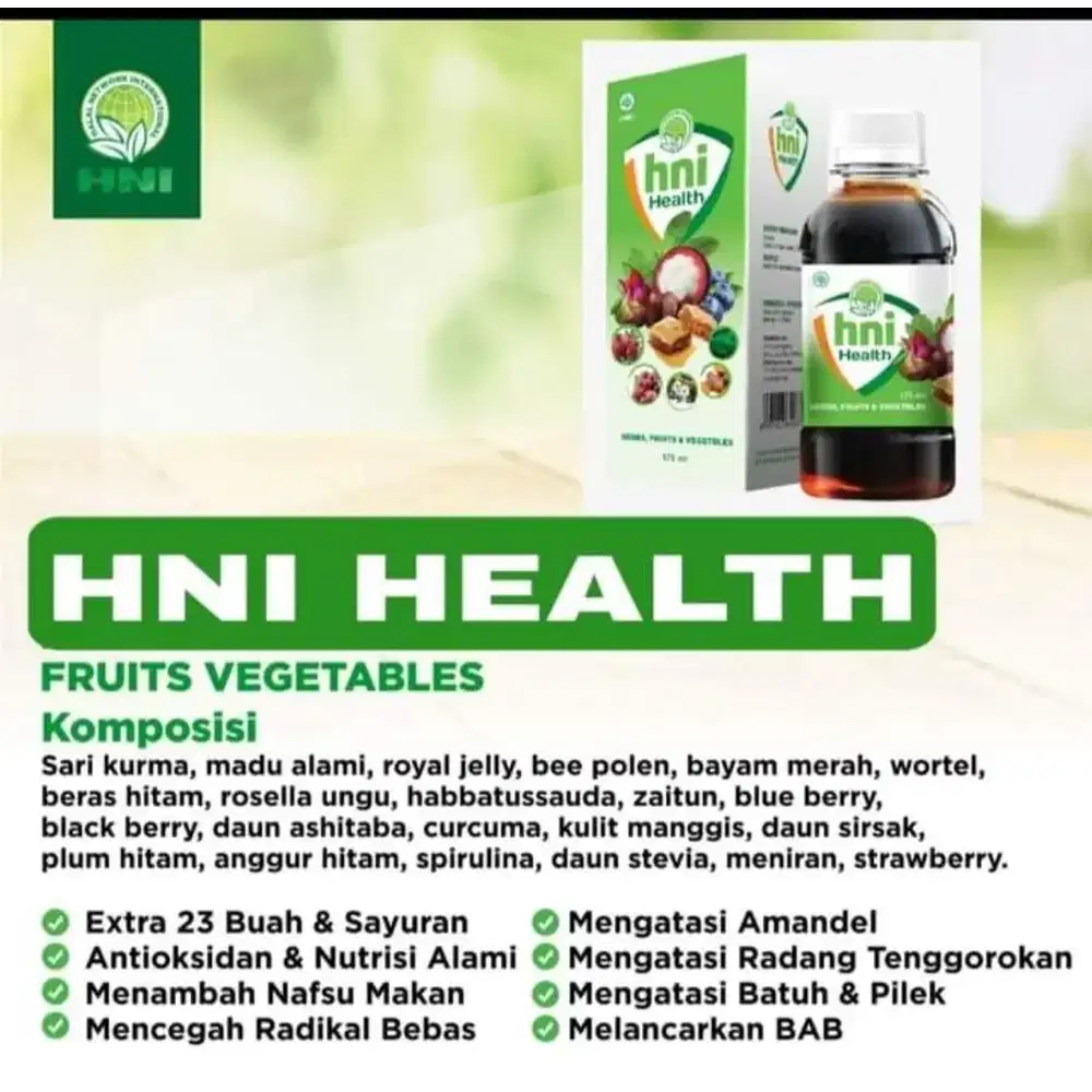 Jual HNI HEALTH HPAI DENGAN EXTRAK BUAH DAN SAYUR | Shopee Indonesia