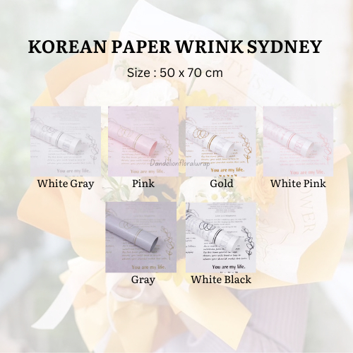 Jual KOREAN PAPER WRINK SYDNEY ECER PER WARNA KERTAS BUKET PEMBUNGKUS ...
