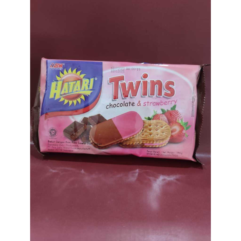 Jual Hatari Twins Chocolate & Strawberry 210G - Biskuit Kue Roti kering ...