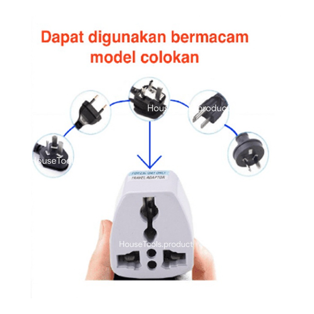 Jual Travel adaptor Colokan 3 universal Pin Kaki Power Plug Adapter ...
