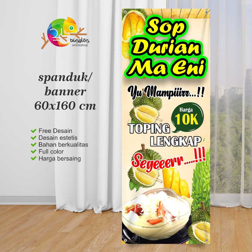 Jual Spanduk Banner 60x160 Sop Durian Custom | Shopee Indonesia