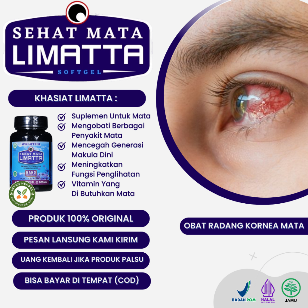 Jual Limatta 30 Sofgel - Obat Radang Kornea Mata, Kornea Mata Keruh, Kornea Mata Robek, Ulkus ...