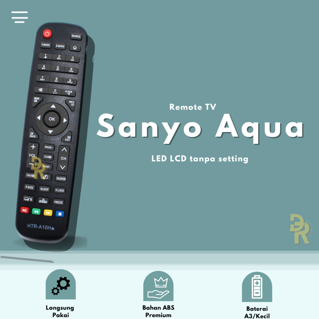 Jual Remot Remote TV Aqua Sanyo Haier LCD LED HTR-A10H tanpa setting ...