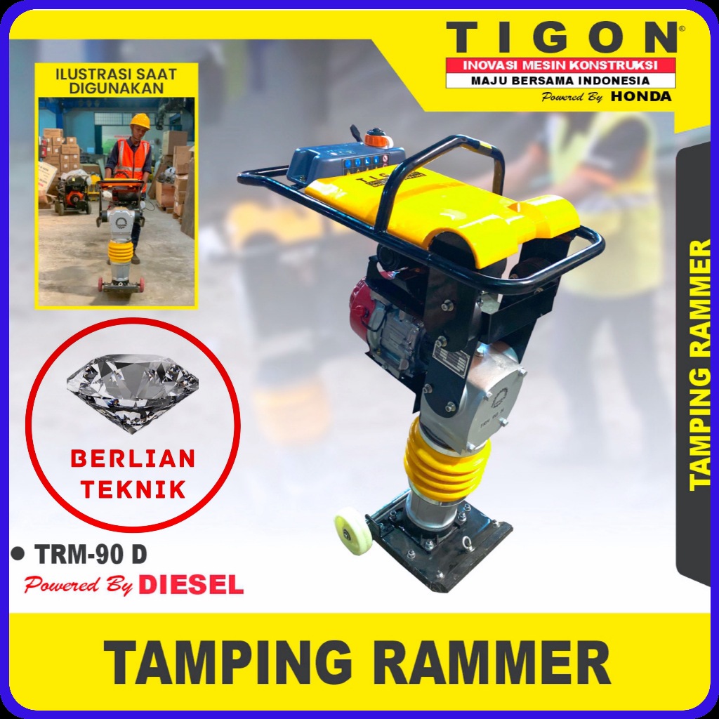 Jual Tamping Rammer Stamper Tigon TRM 90 D + Diesel 5 HP | Shopee Indonesia