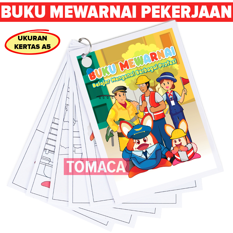 Jual Mainan Anak Edukasi Buku Gambar Mewarnai Pekerjaan Profesi Oyo Ogy ...