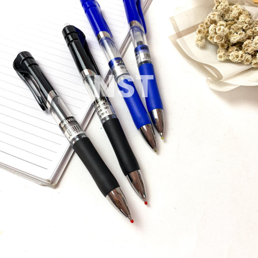 Jual Pulpen Bolpen Bolpoint Gel Weiyada E681 Biru / Hitam | Shopee Indonesia