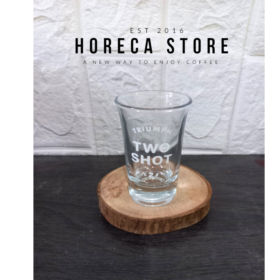 Jual Two Shot double espresso glass Sloki Shotter gelas kaca 60ml 2 oz ...