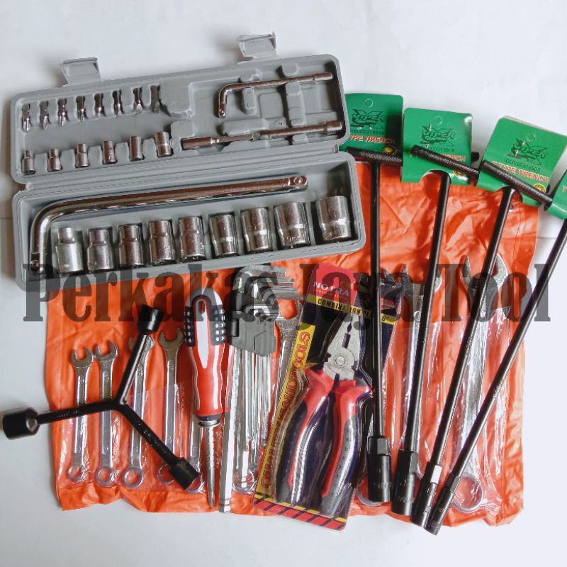 Jual Paket Kunci Ring Pas Set + Kunci Sock Set 27 pcs + Kunci L + Kunci ...