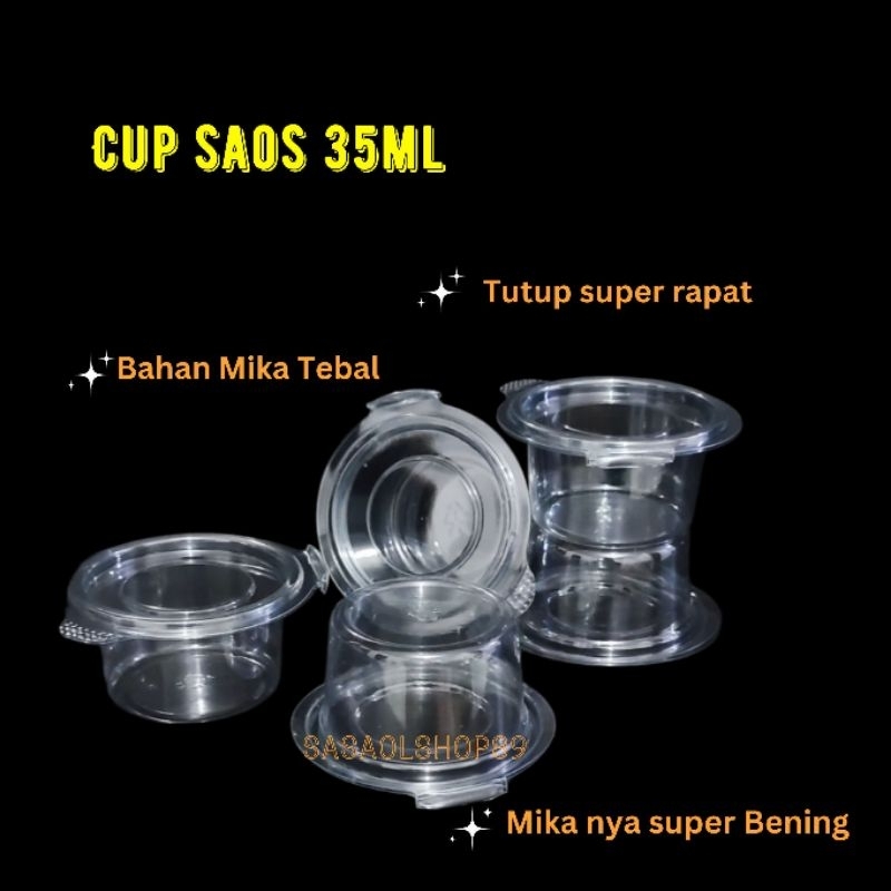 Jual Cup Saos Mika 35ml Cup jelly Tebal (50pcs) | Shopee Indonesia