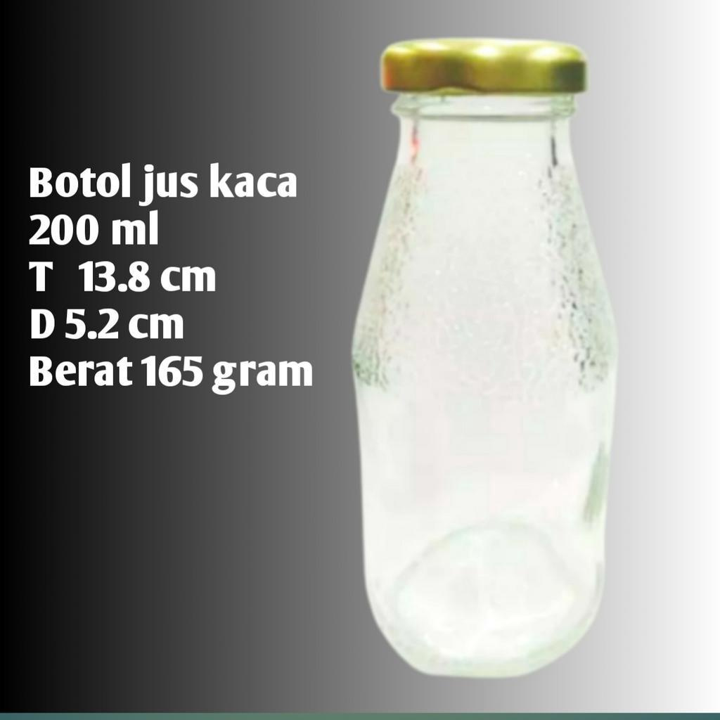 Jual / 6 PCS 200ML BOTOL JUICE KACA 200ML TUTUP GOLD Share: Product ...