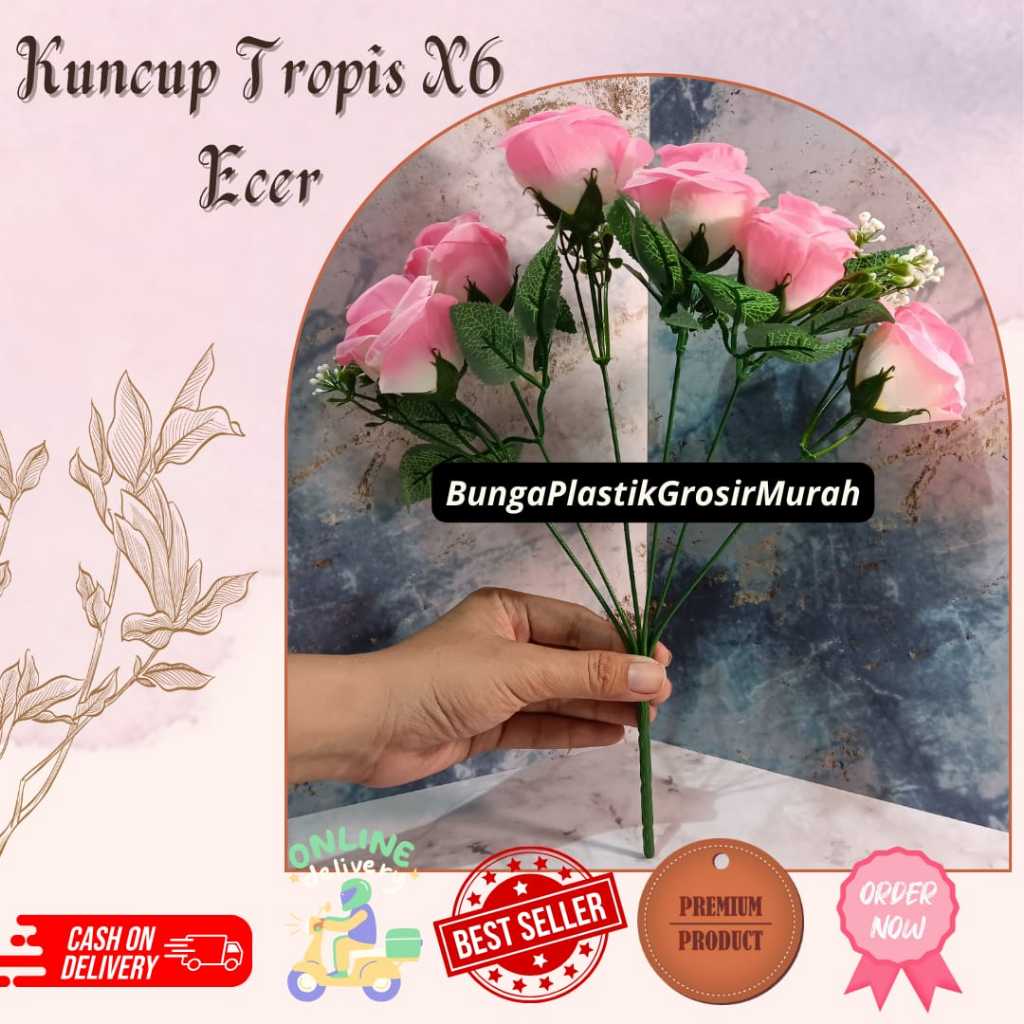 Jual Bunga Mawar Kuncup Tropis Cabang 6 / Ecer KT6 | Shopee Indonesia