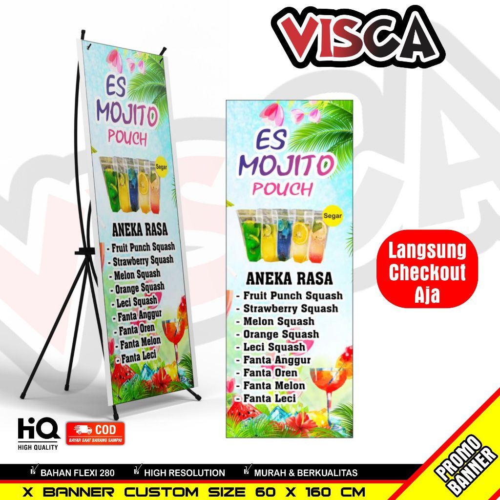 Jual Paket Lengkap Spanduk X Banner Sudah Pakai Tiang Es Mojito ...