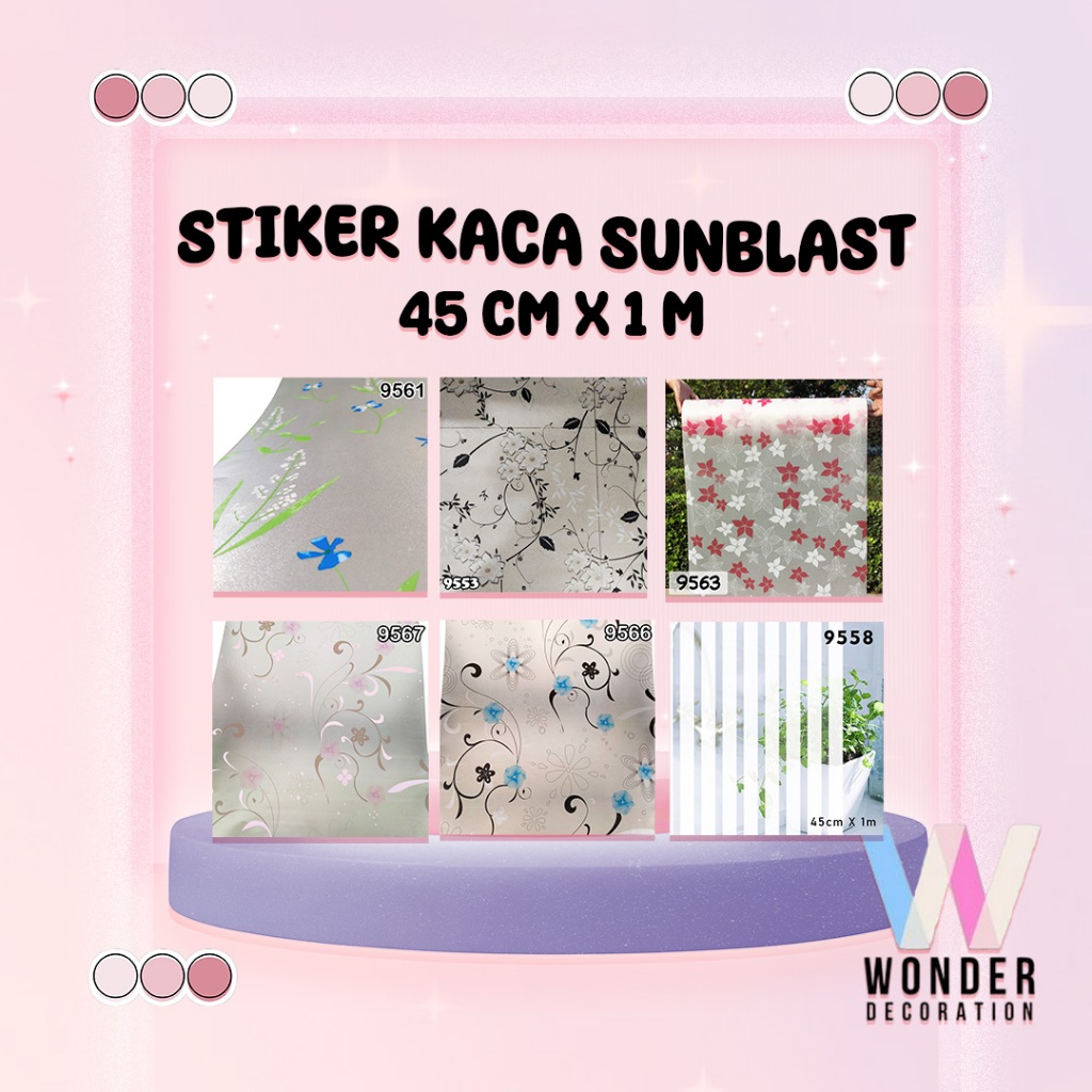 Jual Stiker Kaca Sunblast Sticker Kaca Motif Bunga Stiker Kaca Jendela ...