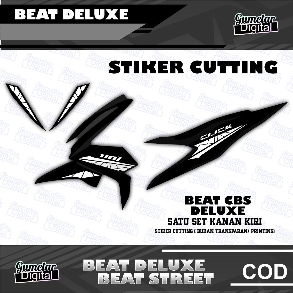 Jual CUTTING STIKER STRIPING HONDA BEAT DELUXE BEAT STREET 2020 2021 ...
