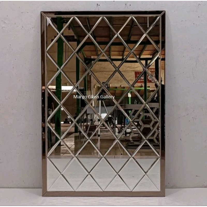 Jual cermin Dinding Bevel List Brown / Kaca Cermin Bevel Dinding ...