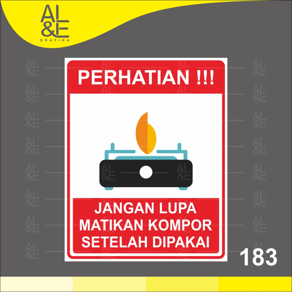 Jual 183 - STIKER MATIKAN KOMPOR SETELAH PAKAI - VINYL STIKER RITRAMA ...