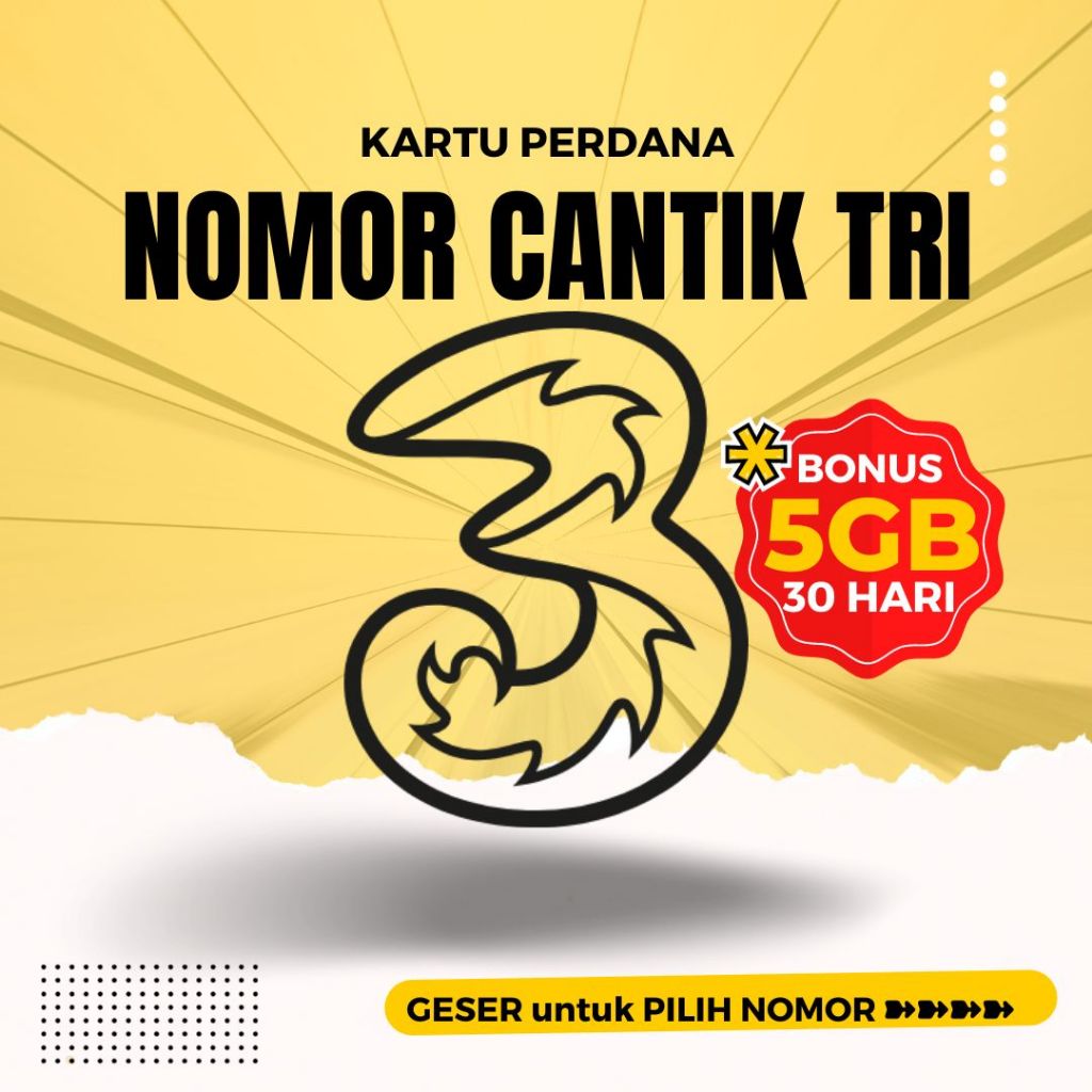 Jual Kartu TRI NOMOR CANTIK Bonus KUOTA | Shopee Indonesia