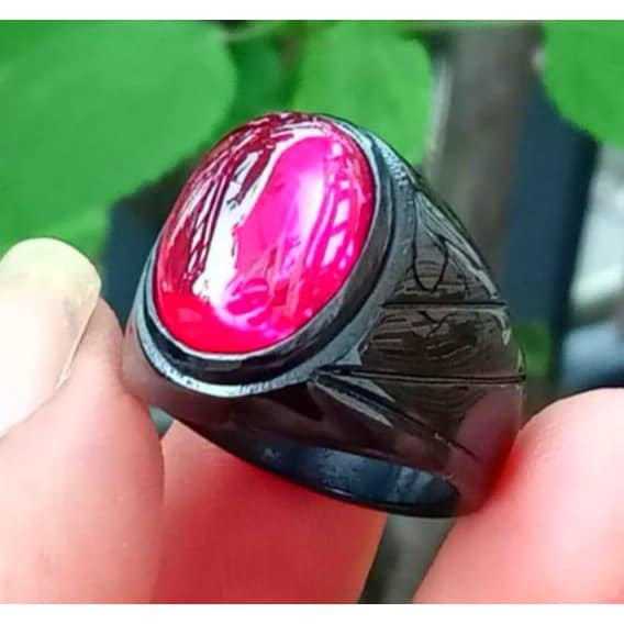 Jual Cincin Pria Batu Permata Merah Siem Delima Bangkok 9,25 Kekerasan ...