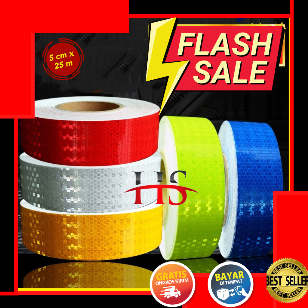 Jual STIKER REFLEKTOR (5cm x 25m) PEMANTUL CAHAYA STIKER MOBIL BOX ...