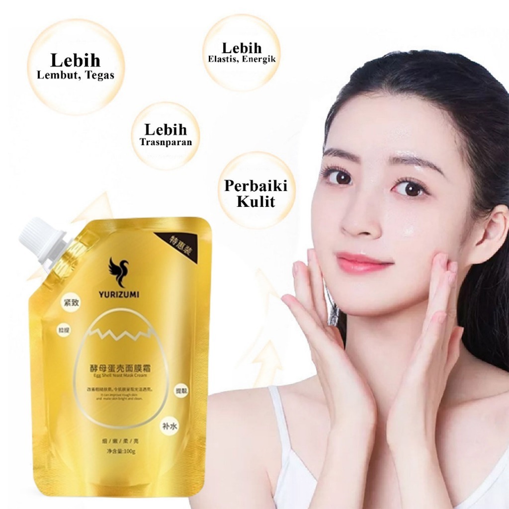 Jual YURIZUMI Masker Ragi Cangkang Telur Emas / Masker Kemasan Gold ...