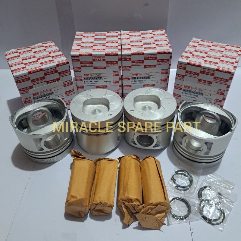Jual Piston Assy Isuzu Bison TLD58 ELF NKR58 4BE1 (1SET) | Shopee Indonesia