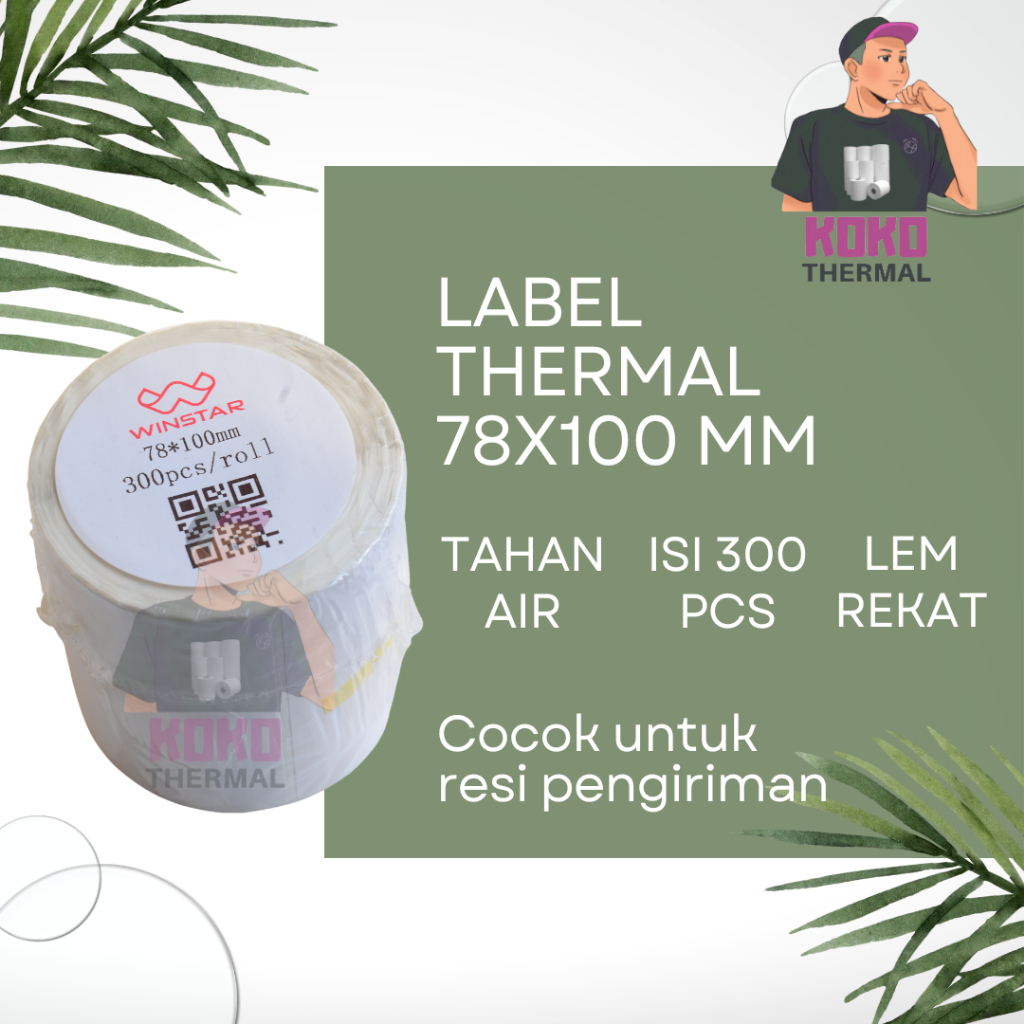 Jual Stiker Label Barcode Thermal 78 x 100 Resi Pengiriman Olshop isi ...