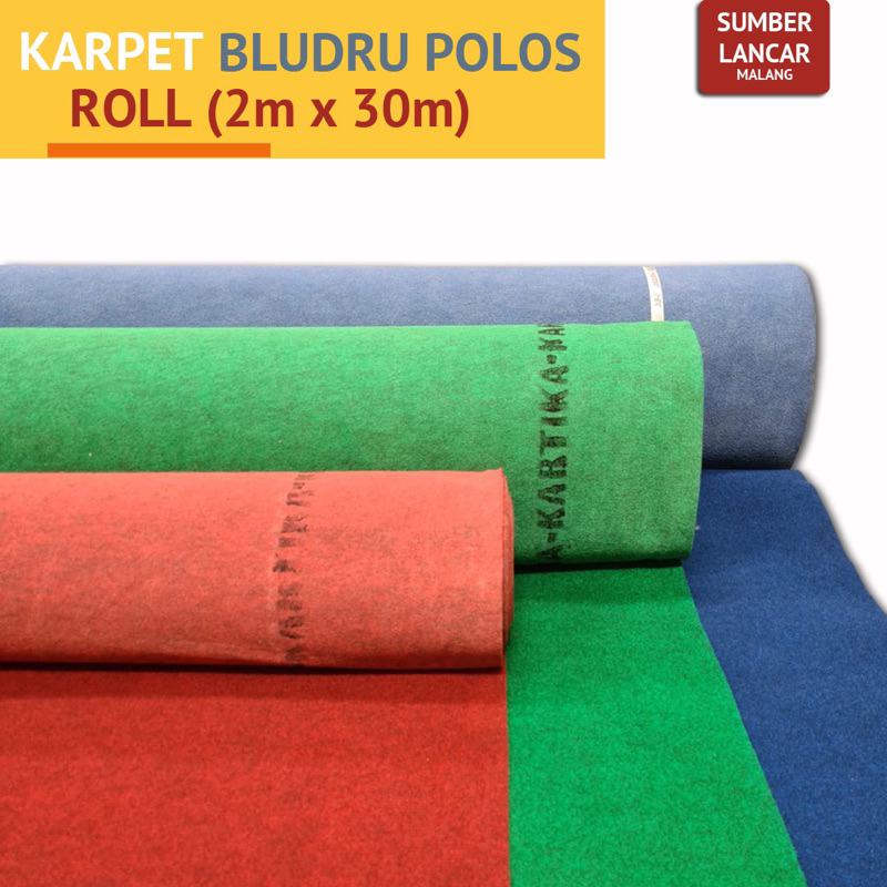 Jual Karpet Bludru Polos Roll 2m x 30m Masjid Panggung Pameran | Shopee Indonesia