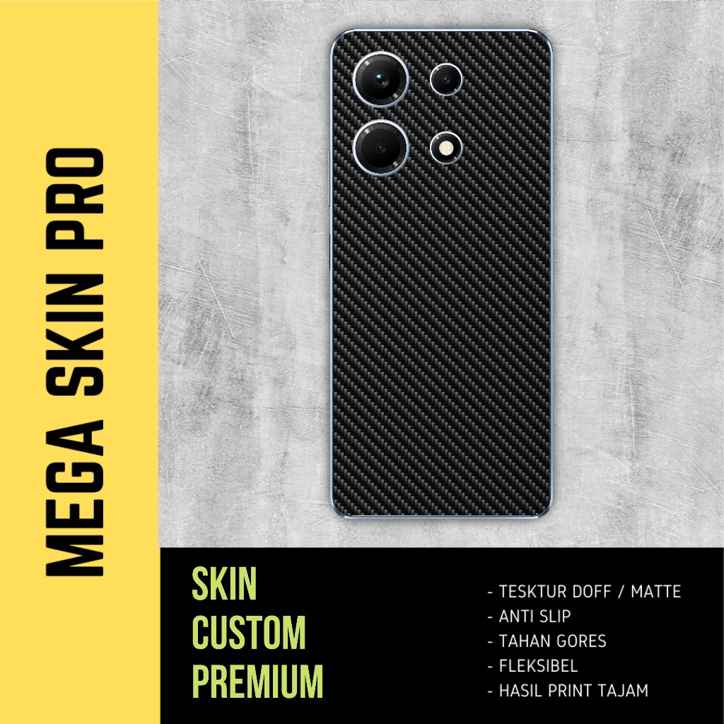 Jual Skin infinix note 30 Back only - isi 2 buah - black carbon 3D ...