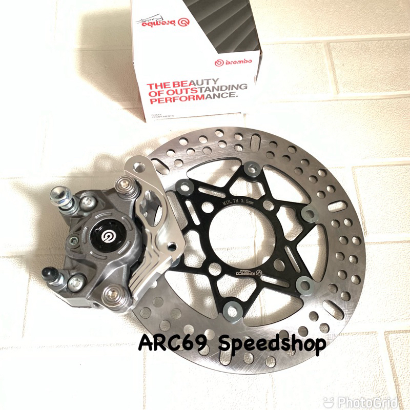 Jual PAKET KALIPER 2 Piston Logo Coin Rem Cakram Depan +Breket Mio ...