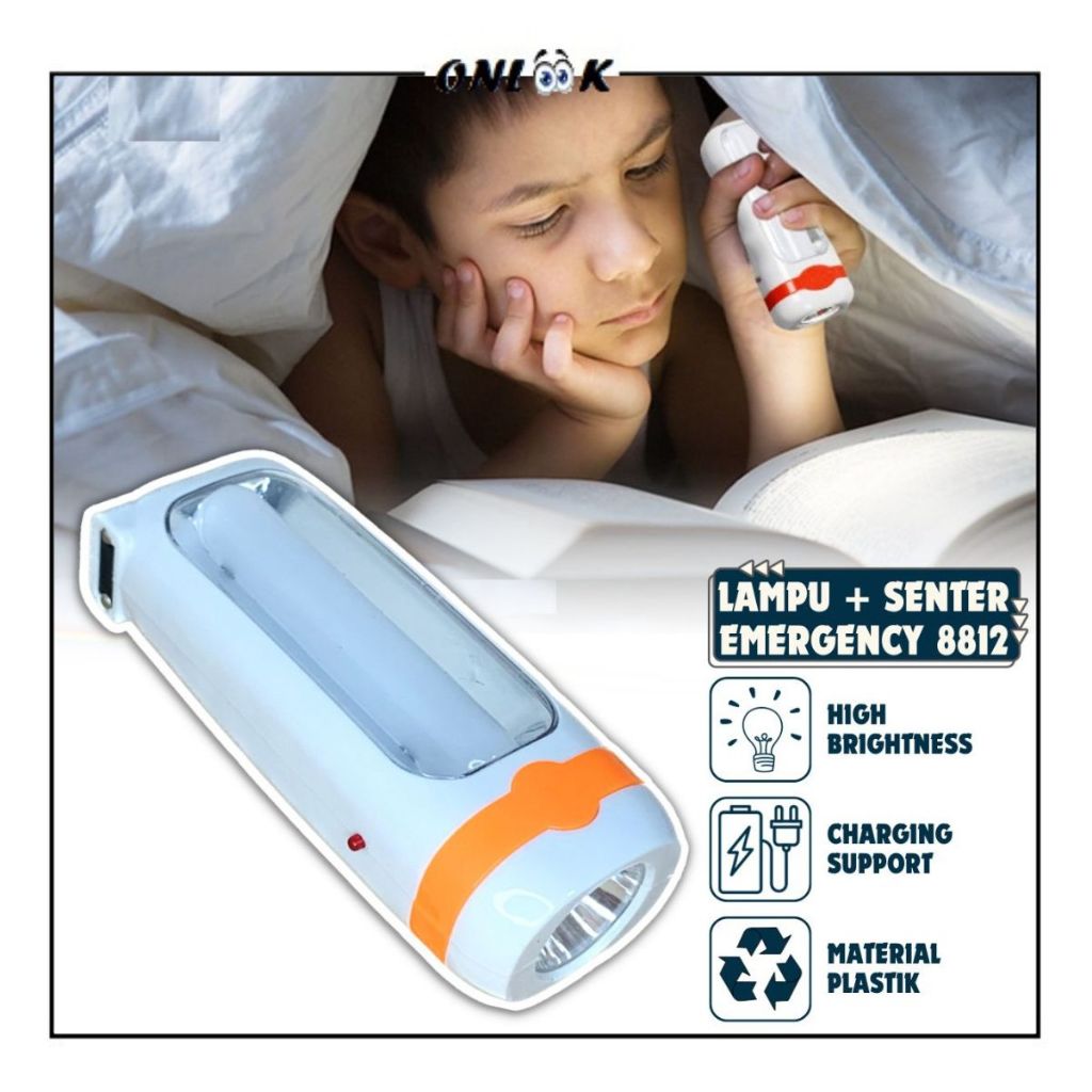 Jual Lampu + Senter Emergency 8812 Super Terang Tahan Lama ...