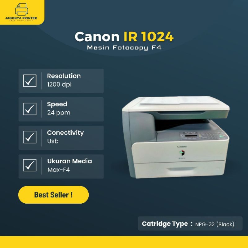 Jual Printer Canon IR 1024 Multifungsi (Print,Scan,Copy) Monochrome F4 ...