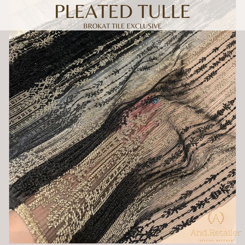 Jual Bahan Kain Brokat Exclusive Pleated Tulle Tile Plisket Etnic Sapto ...