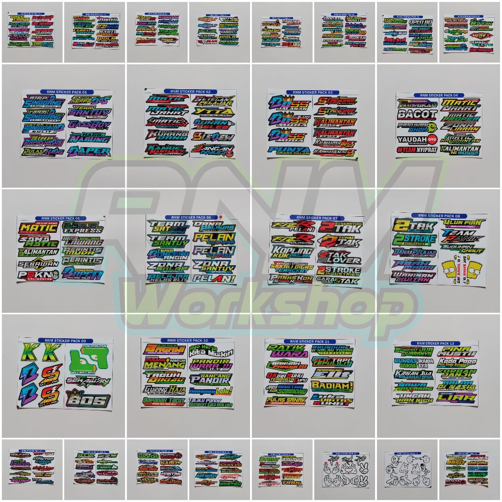 Jual Sticker/stiker set pack viral kata - kata racing kekinian isi 10 ...