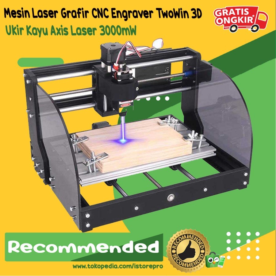 Jual Mesin Laser Grafir CNC Engraver TwoWin 3D Ukir Kayu Axis Laser 3000mW | Shopee Indonesia