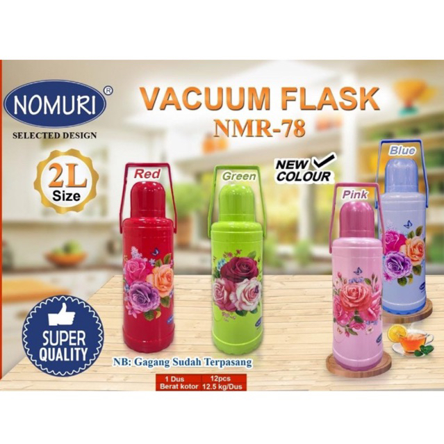 Jual TERMOS AIR KACA PLASTIK 500 ML DAN 750 ML SCORT / THERMOS VACUM ...