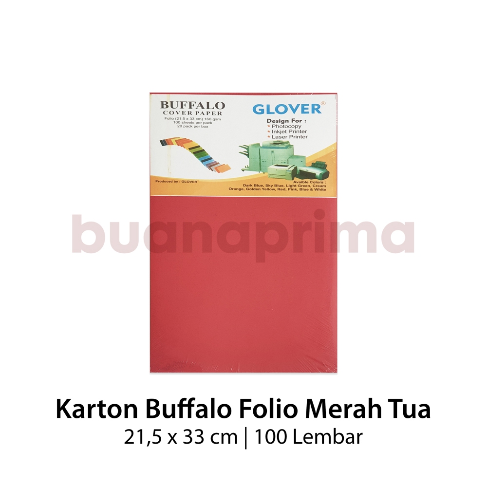 Jual Karton Buffalo Folio Kertas Jeruk F4 Warna Kuning PU Merah Tua ...