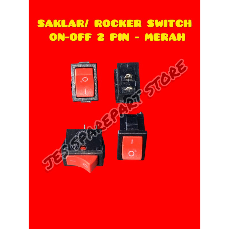 Jual SAKLAR/ ROCKER SWITCH ON-OFF 2 PIN - MERAH | Shopee Indonesia