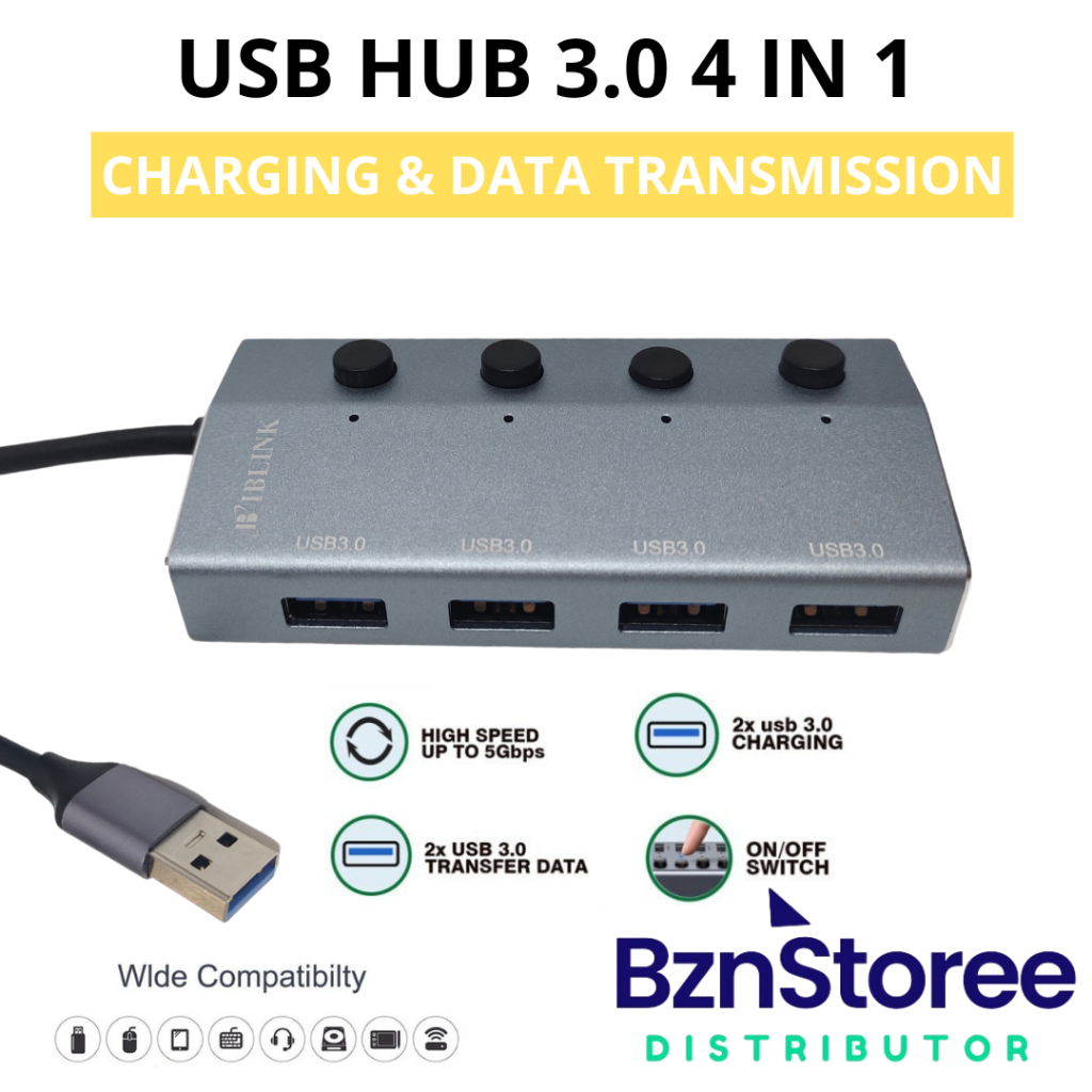 Jual USB Hub 3.0 With Power Switch Led And Usb C Power Supply /USB 4 ...