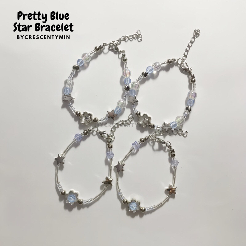 Jual PRETTY BLUE STAR BRACELET || Aesthetic Beads Bracelet Star ...