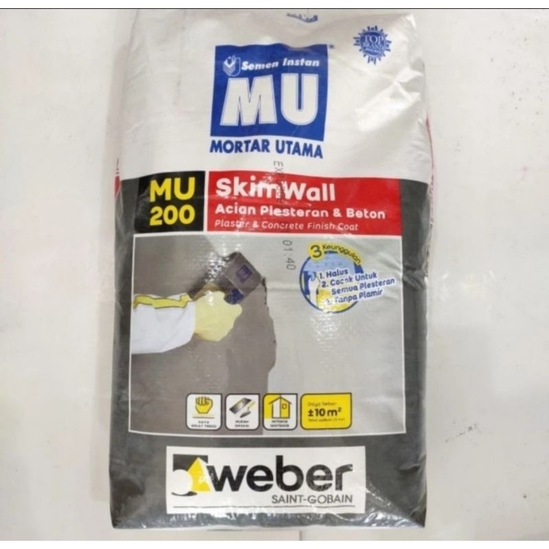 Jual Mu 200 SkimWall Perekat HeBel Bata Ringan 20 kg 20kg MU200 ...
