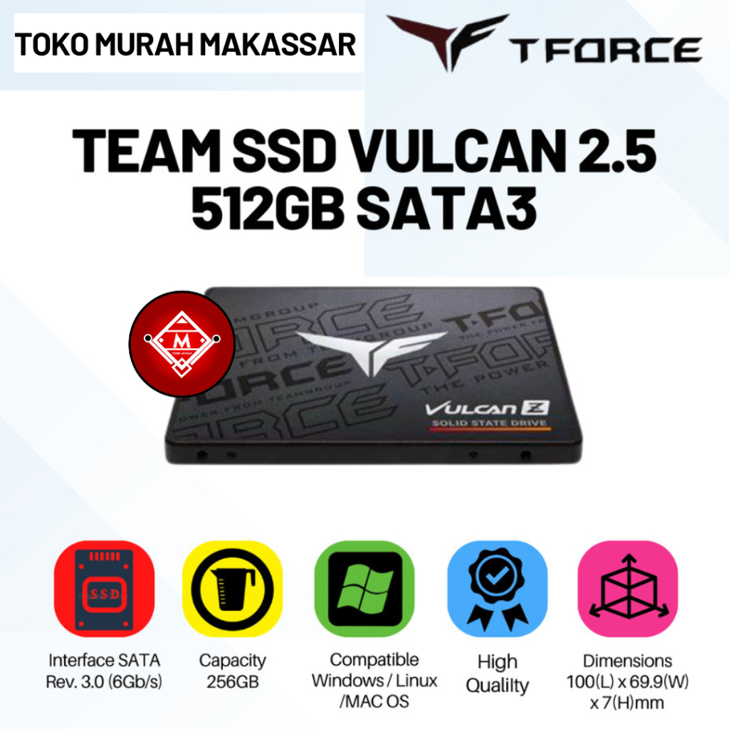 Jual Team SSD 2.5" Vulcan Z 512GB Sata3 / MEM28-TEM | Shopee Indonesia