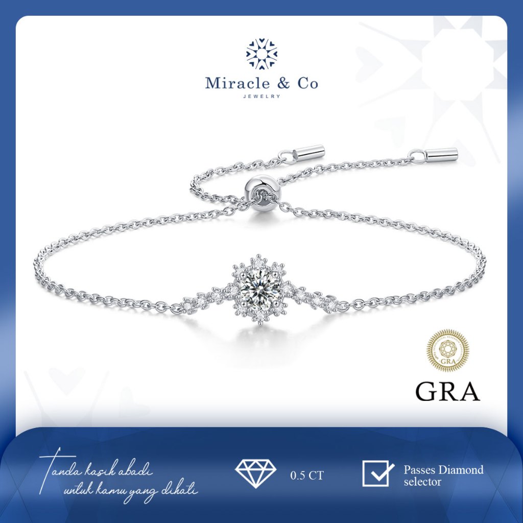 Jual Miracle & Co - Gelang Snowflake Love Serut - Gelang Wanita Batu ...