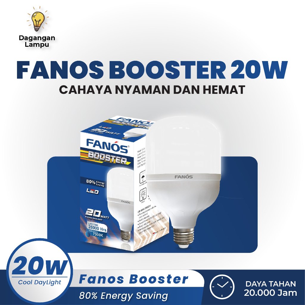 Jual FANOS Booster 20 Watt Lampu Led Light Bulb (CDL) - Cool DayLight ...