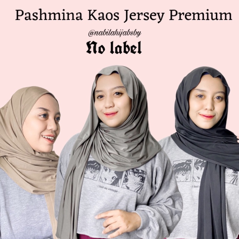 Jual Pashmina kaos jersey polos tanpa label/ pashmina kaos/ pashmina ...