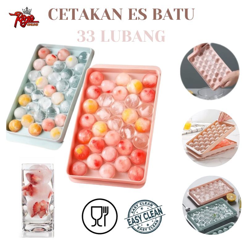 Jual CE20-Cetakan Es Batu 33 butir Dengan Wadah Ice Cube Maker | Shopee ...