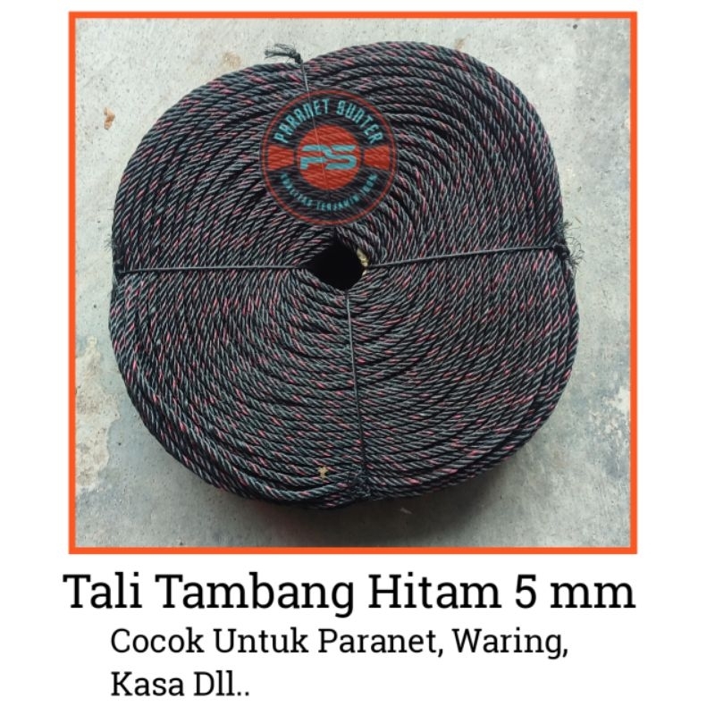 Jual TALI TAMBANG HITAM BINTIK UKURAN 5MM ( METERAN ) | Shopee Indonesia