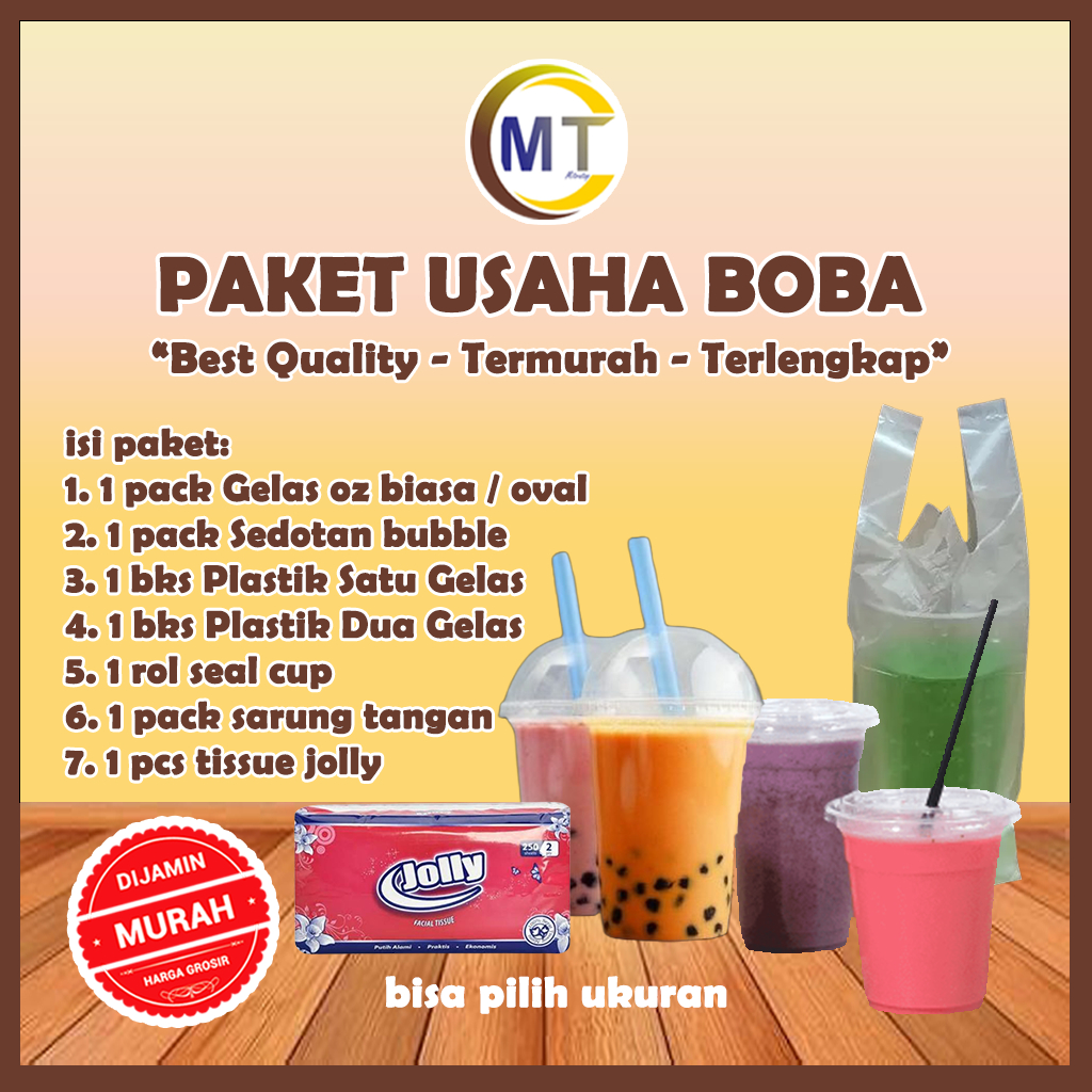 Jual PAKET USAHA BOBA Gelas Es Bubble Pop Ice Es Teh Jumbo Capcin ...